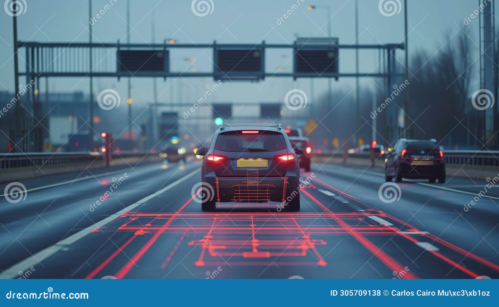 Advanced Driver Assistance Systems in Use Stock Illustration ...