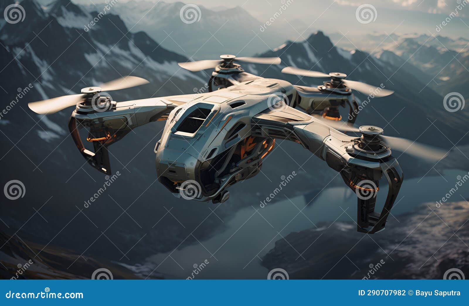 Advanced Drone Flying with Camera, Generative Ai Stock Photo - Image of ...