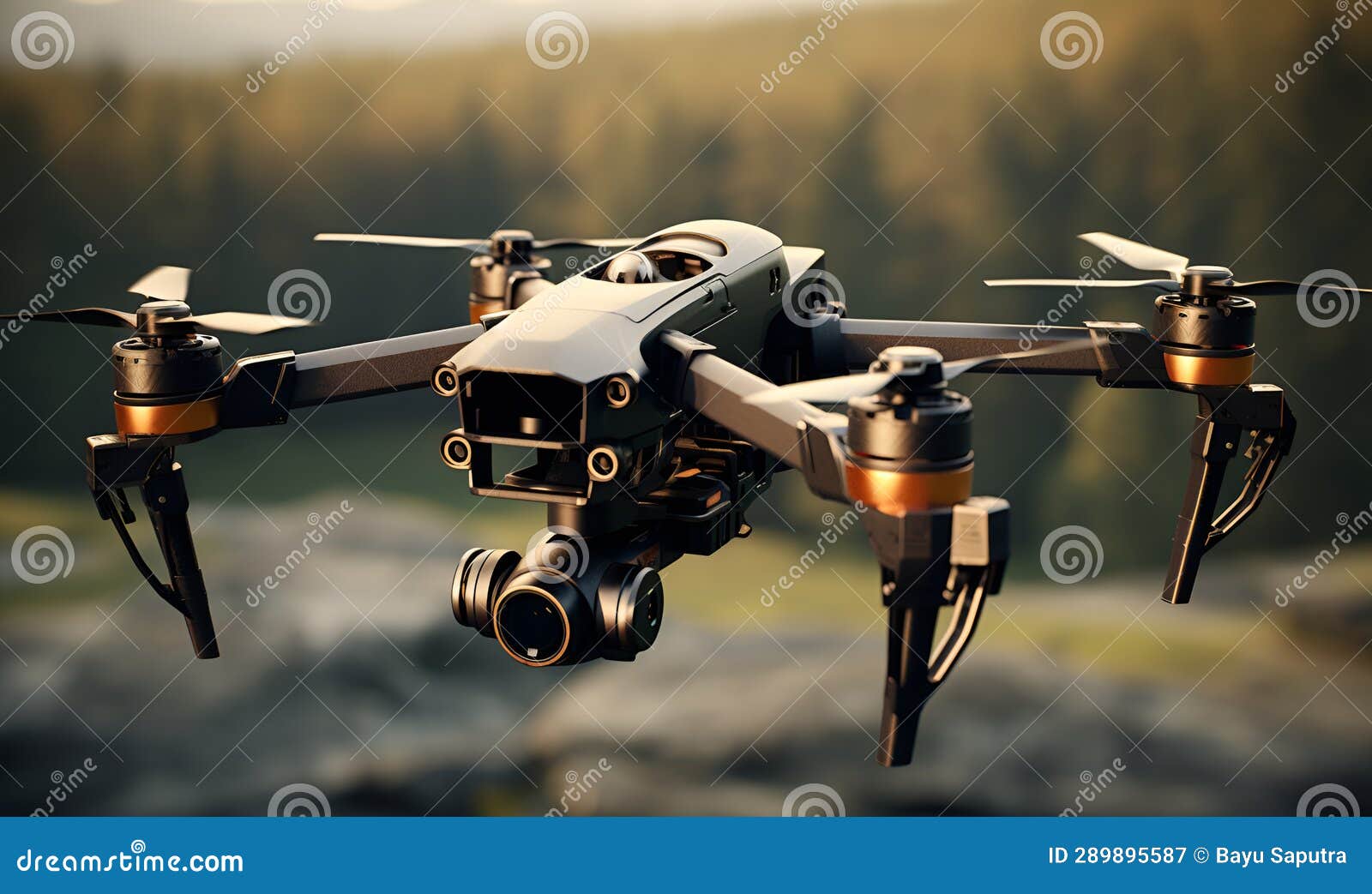 Advanced Drone with Recording Camera, Generative AI Stock Illustration ...
