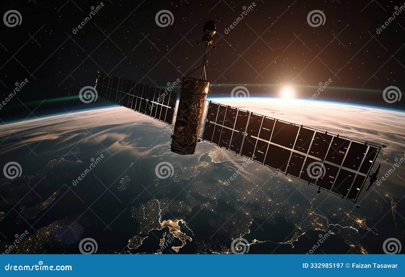 The Advanced Earth Monitoring Satellite -Generative Ai Stock Image ...