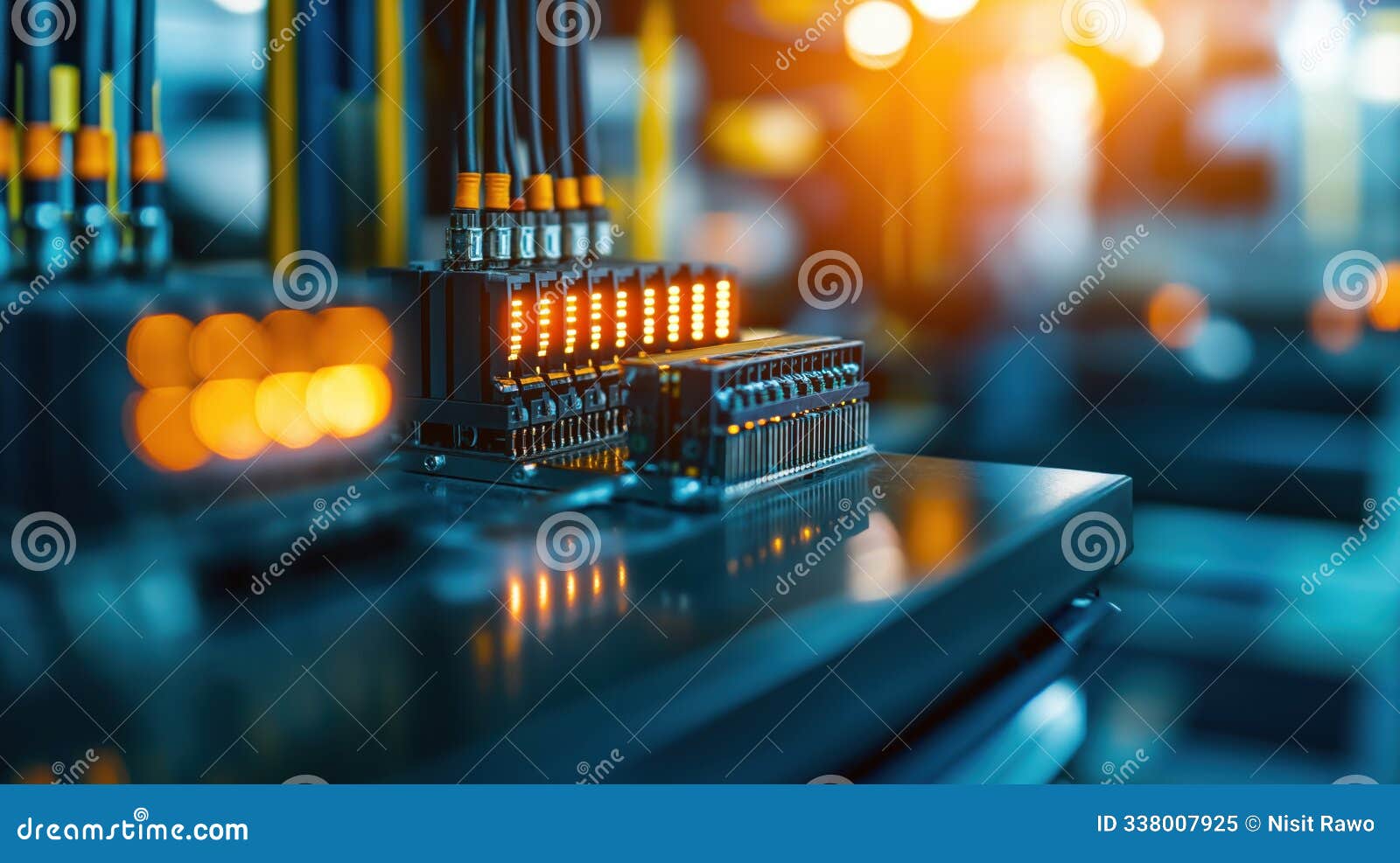 Advanced Electrical Powered Rubbish Trash Skip Bin In A Street. Brown ...