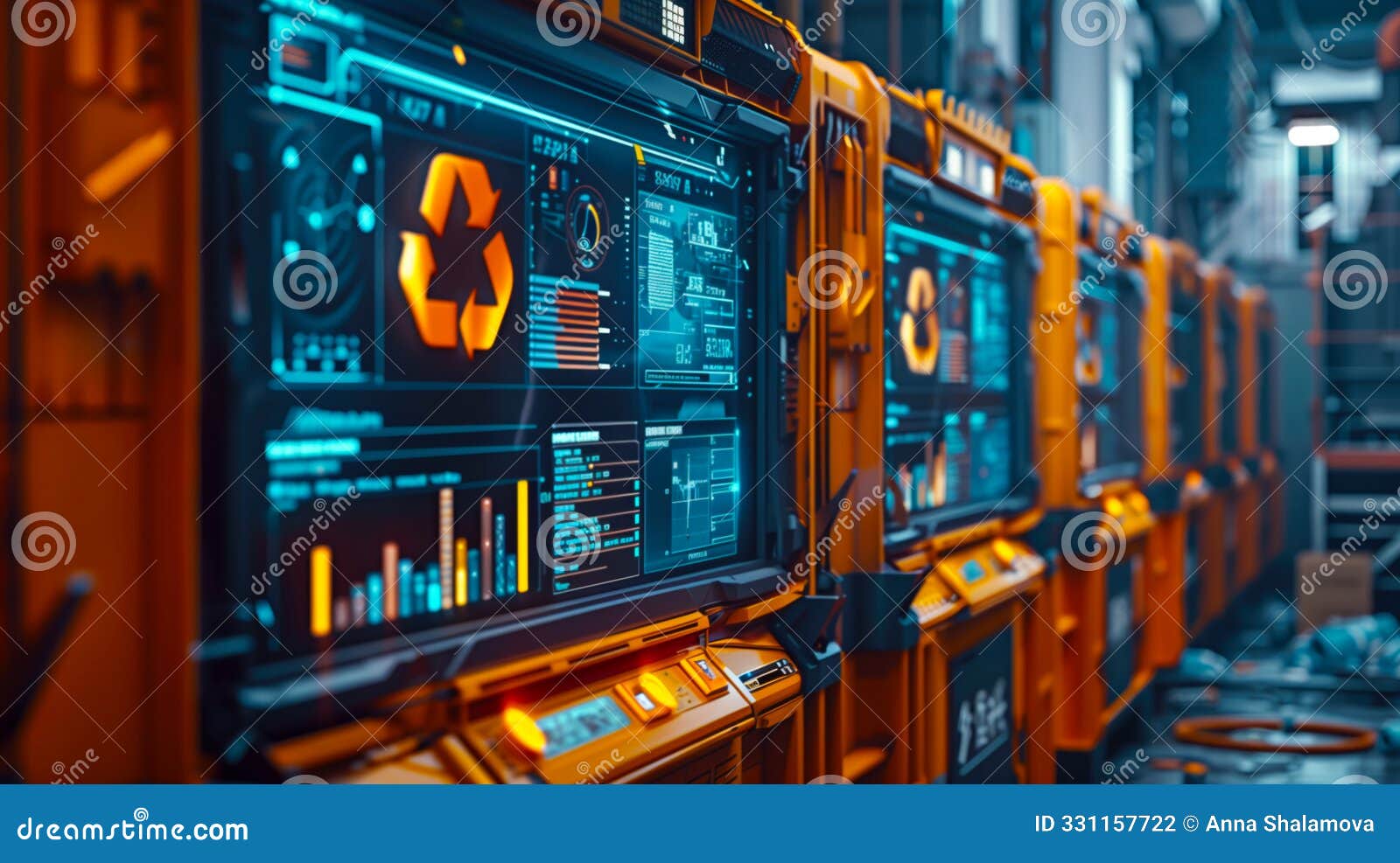 Advanced Electronic Waste Recycling Machines in a Modern Facility with ...
