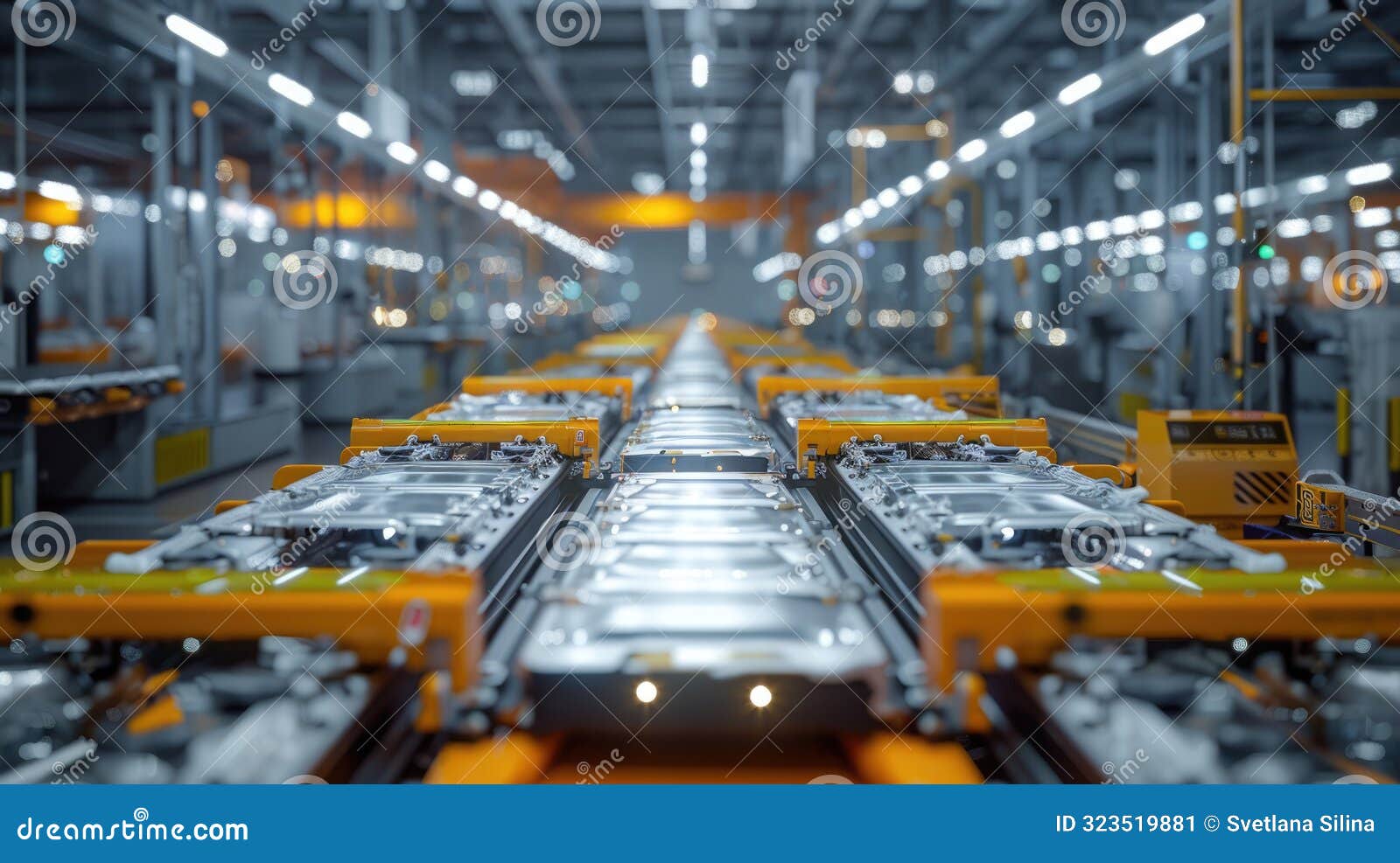 Advanced Factory With Automated Conveyor Belts Moving EV Battery ... Advanced Factory With Automated Conveyor Belts Moving EV Battery ...