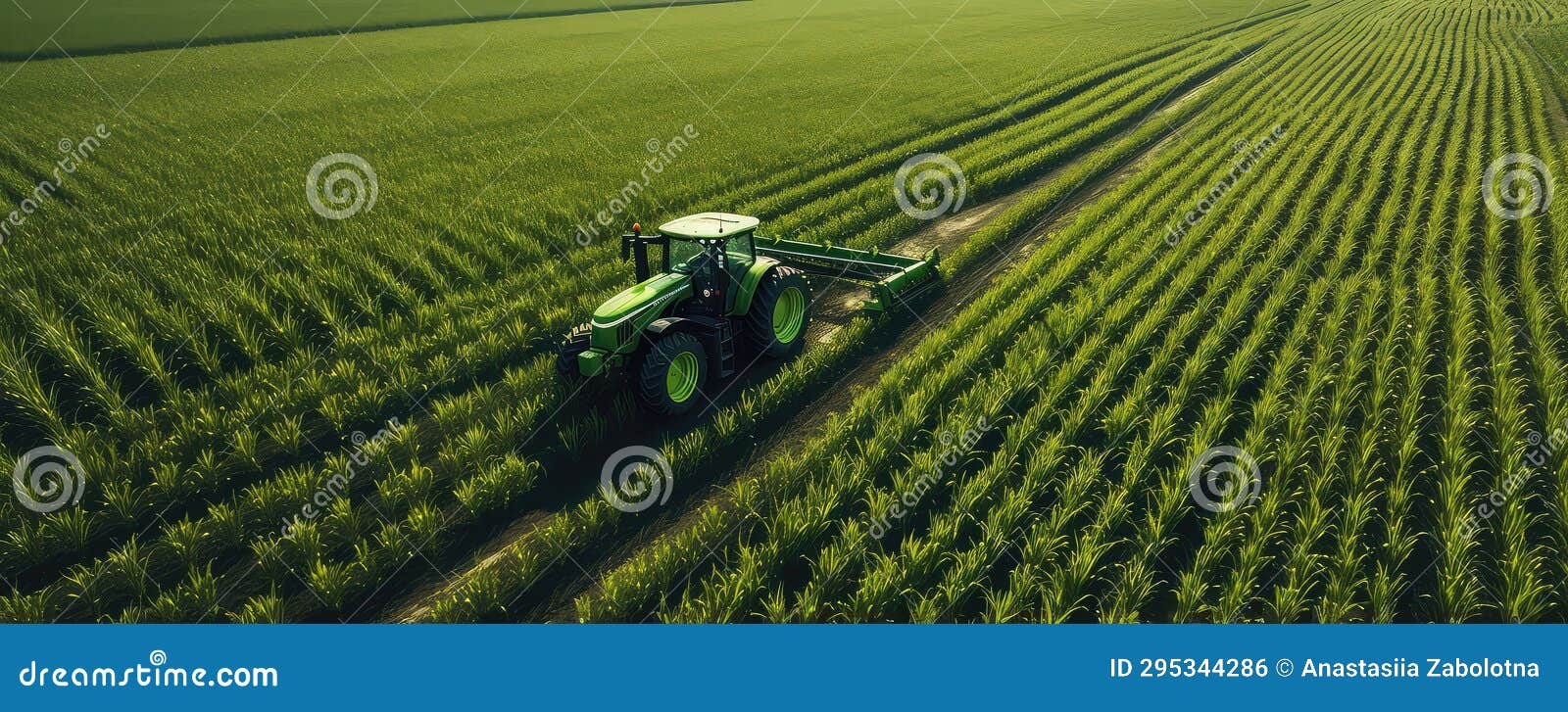 Advanced Farming Technology in Corn Field Captured by Drone Stock ...