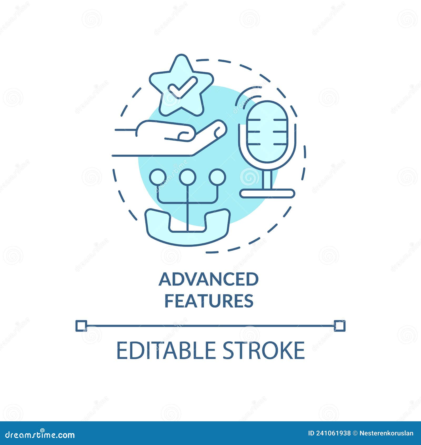 Advanced Features Turquoise Concept Icon Stock Vector - Illustration of ...