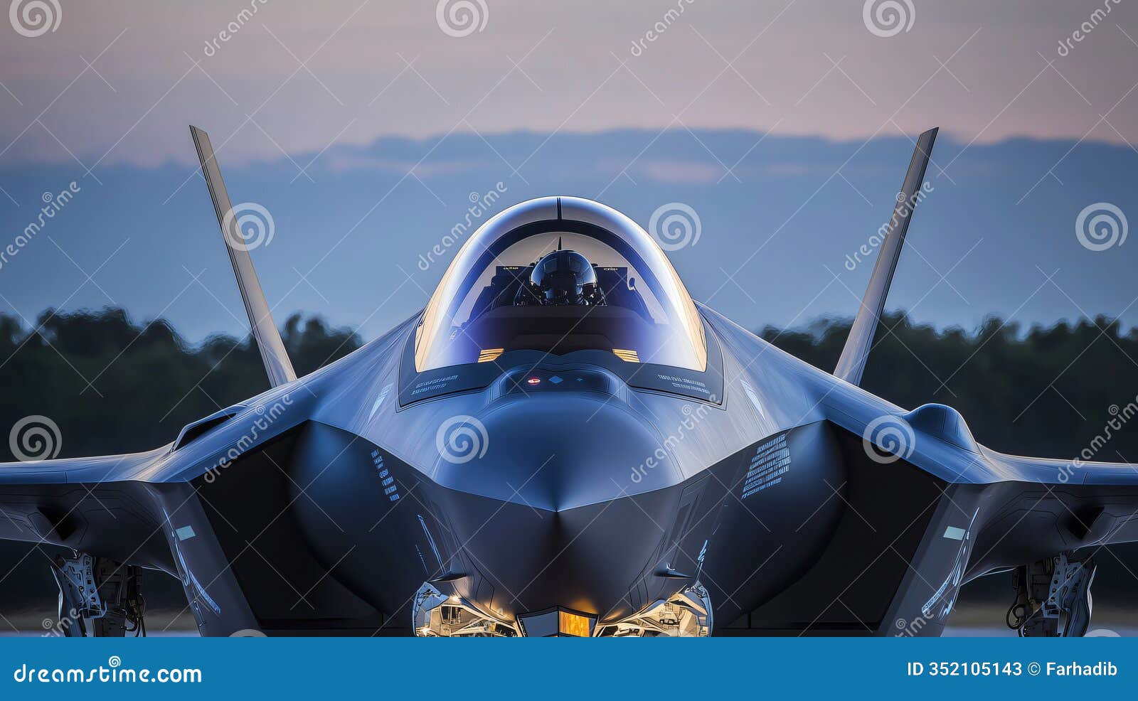 Advanced Fighter Jet Cockpit with Pilot Preparing for Mission at Dawn ...