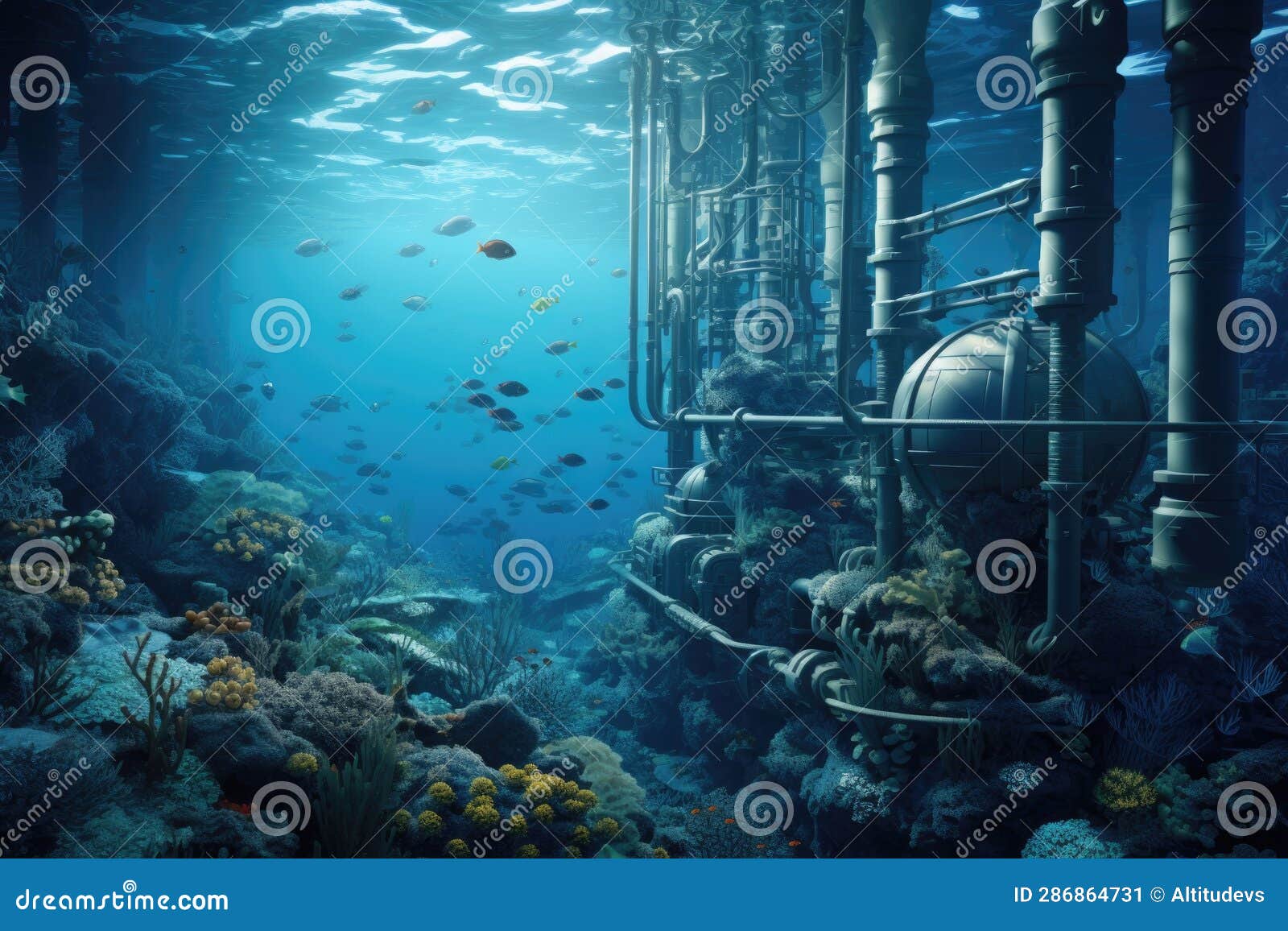 Advanced Filtration System for Clean Underwater Environment Stock Image ...