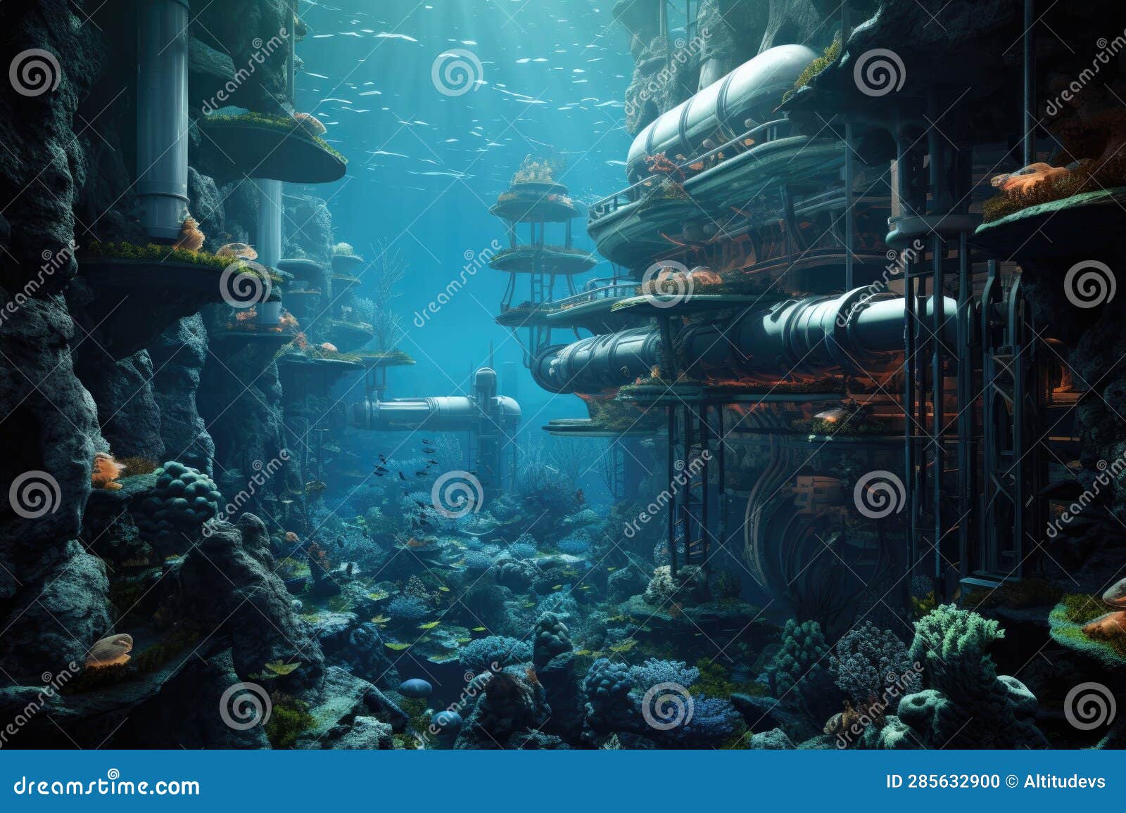 Advanced Filtration System for Clean Underwater Environment Stock Photo ...