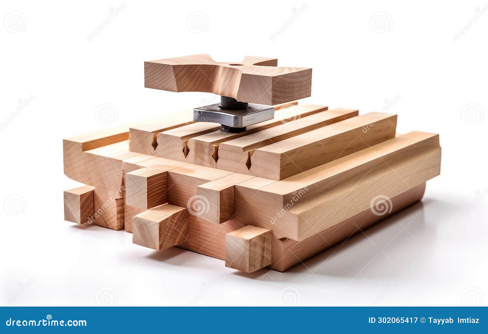 Advanced Finger Joint Shaping in Woodworking Isolated on Transparent ...