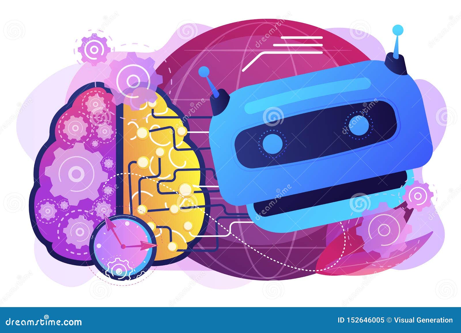 Technological Singularity Concept Vector Illustration Stock Vector ...