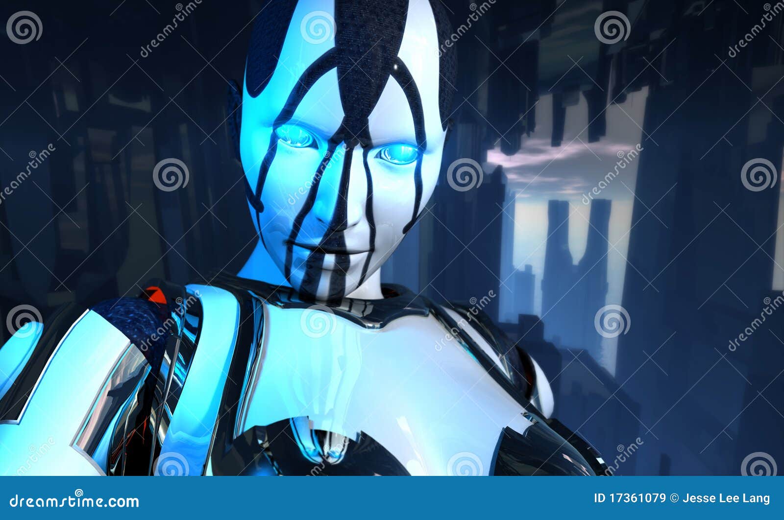 Futuristic Cyborg Head Royalty-Free Stock Photography | CartoonDealer ...