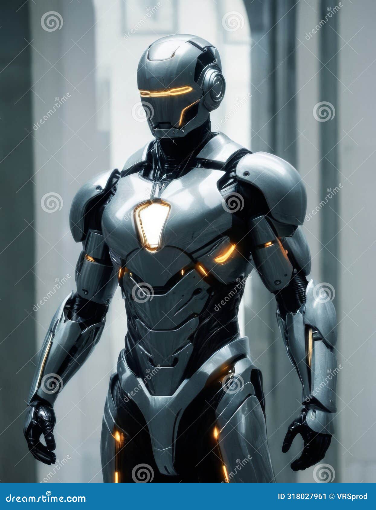 Advanced Futuristic Robot in High-Tech Environment Stock Image - Image ...