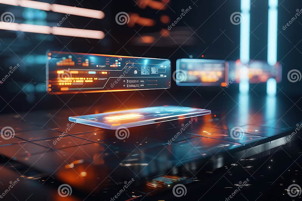 Advanced Futuristic Technology Interface Design Stock Illustration - Illustration of screenshot ...