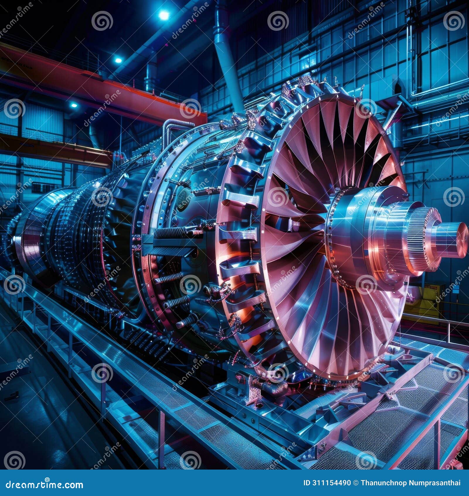 Advanced Gas Turbine Engine in Industrial Facility Stock Photo - Image ...