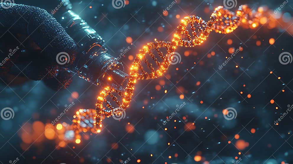 Advanced Genetic Engineering in 3D Visualization Stock Illustration ...