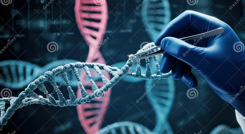 Advanced Genetic Engineering: Scientist Manipulating DNA with Precision ...
