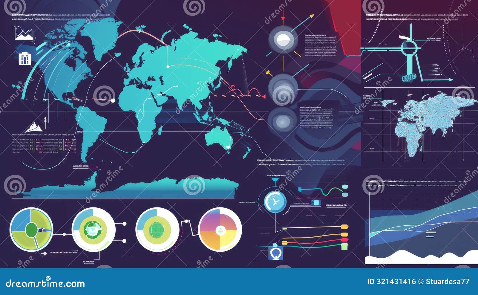 Advanced Global Data Analytics Infographic Stock Illustration ...