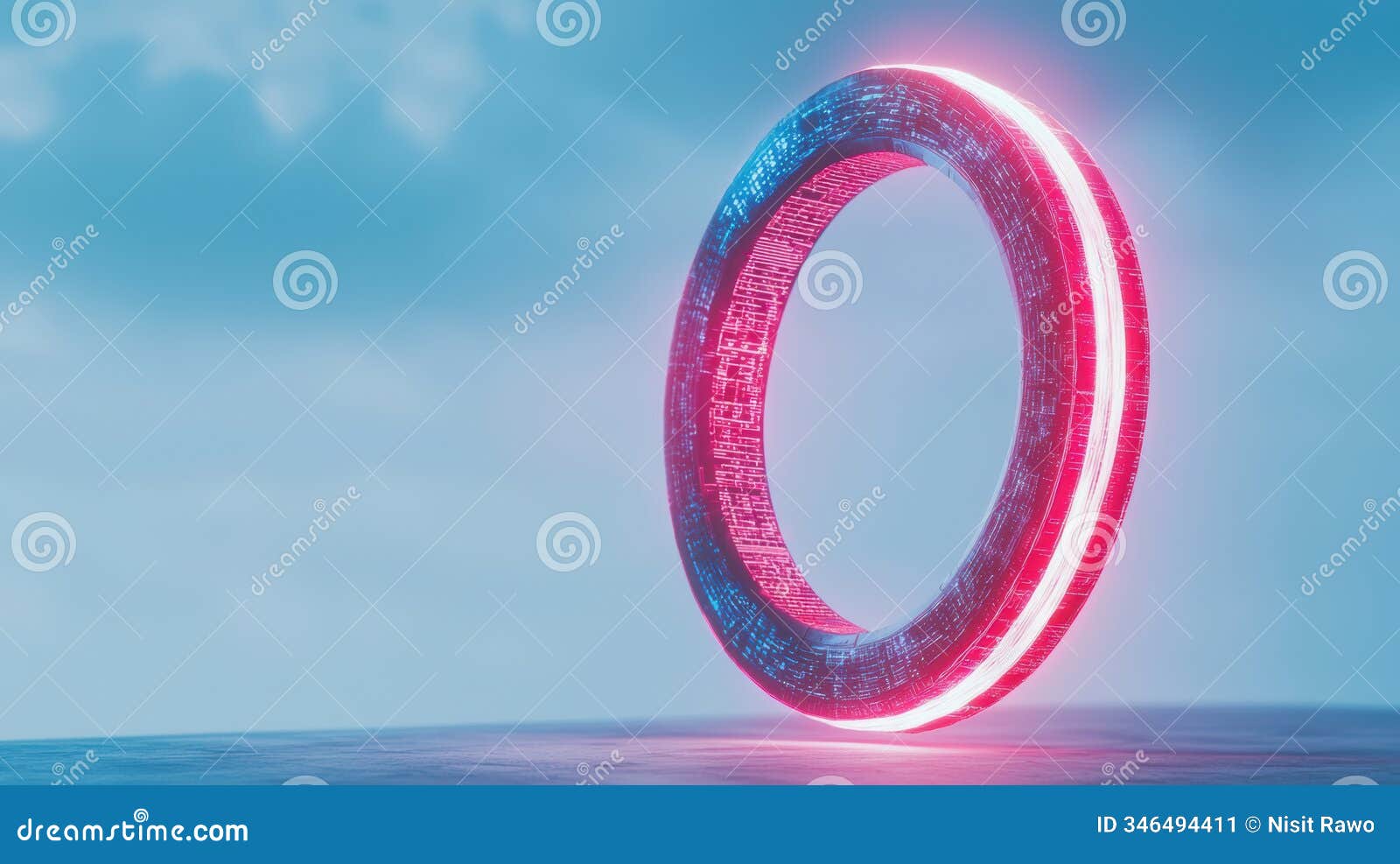 Advanced Glowing Circle Technology on a Thin Background with Futuristic ...