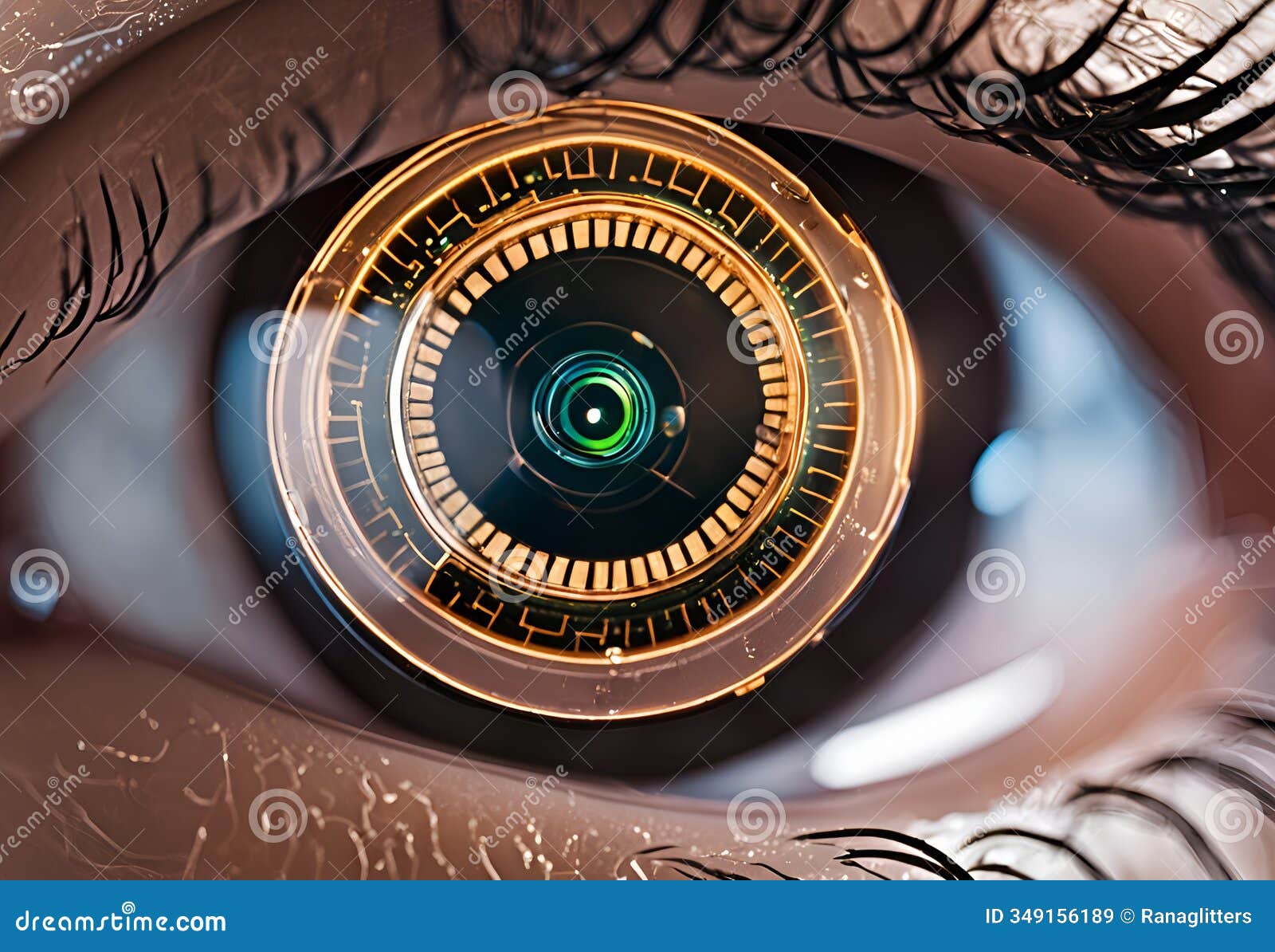 Advanced Glowing Robotic Eye Emitting Vibrant Light in a Sci-fi ...