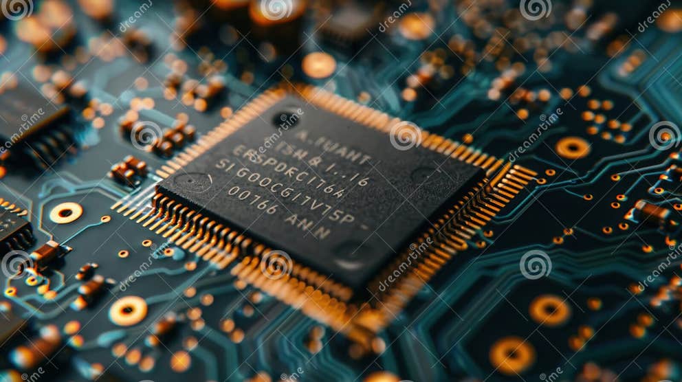Advanced GPU/CPU Microchip for AI Technology: Close-up on Powerful ...