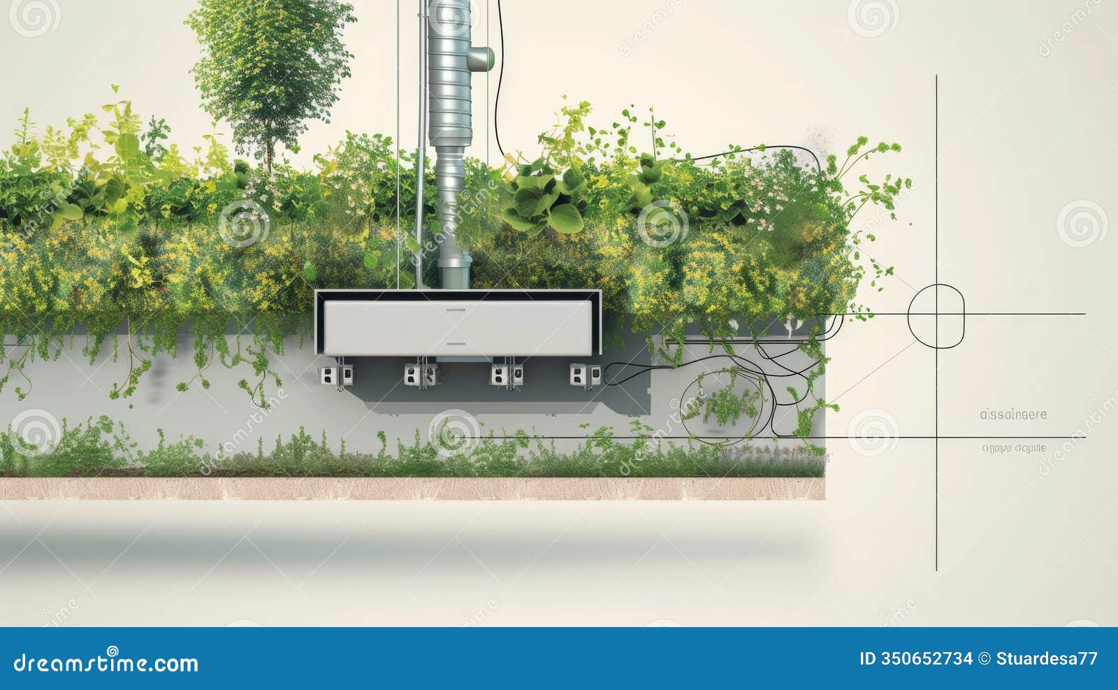 Advanced Green Technology Concept with Plant Integration Stock Photo ...