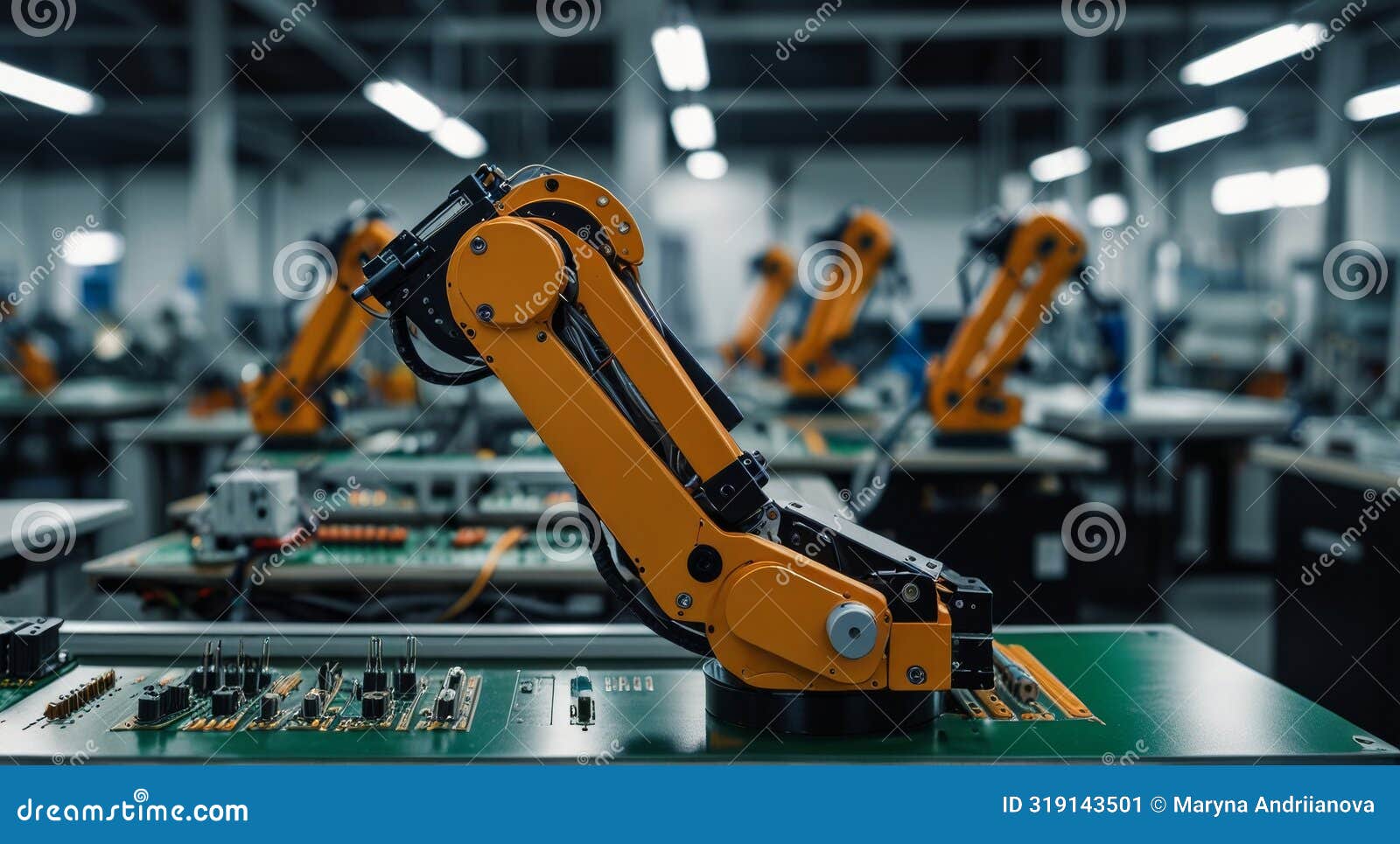 Advanced High Precision Robot Arms on Fully Automated PCB Assembly Line ...