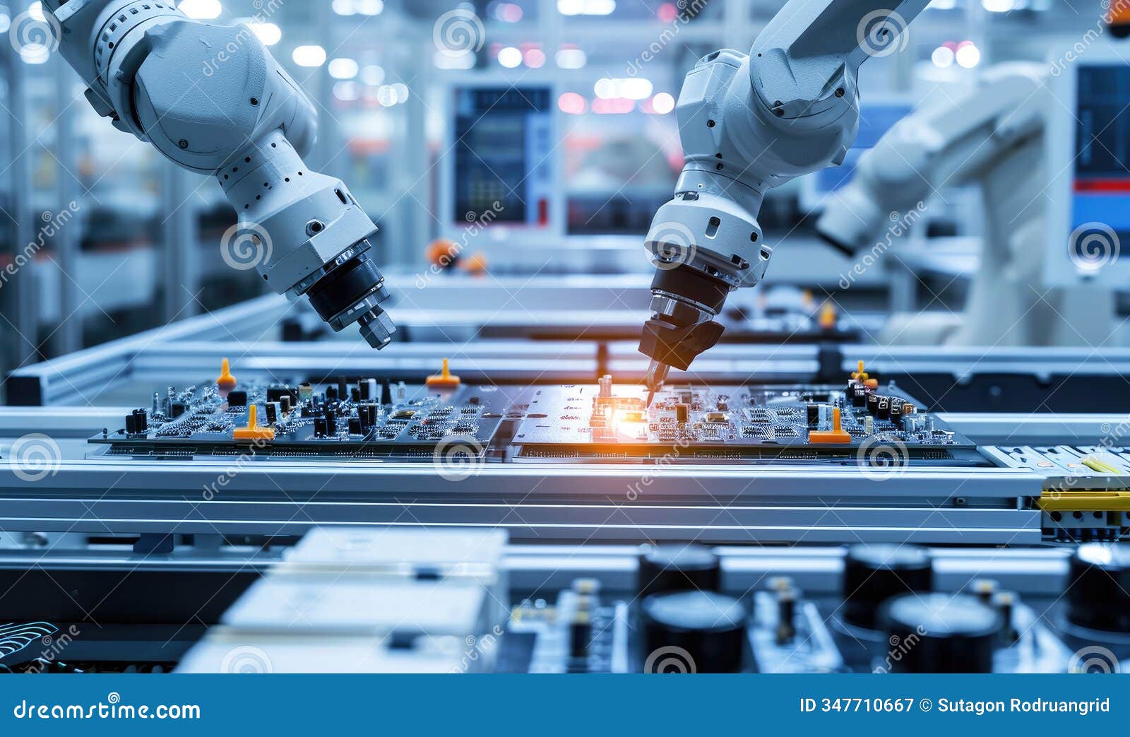 In A Fully Automated Factory Solarpowered Robots Tirelessly Package And ...