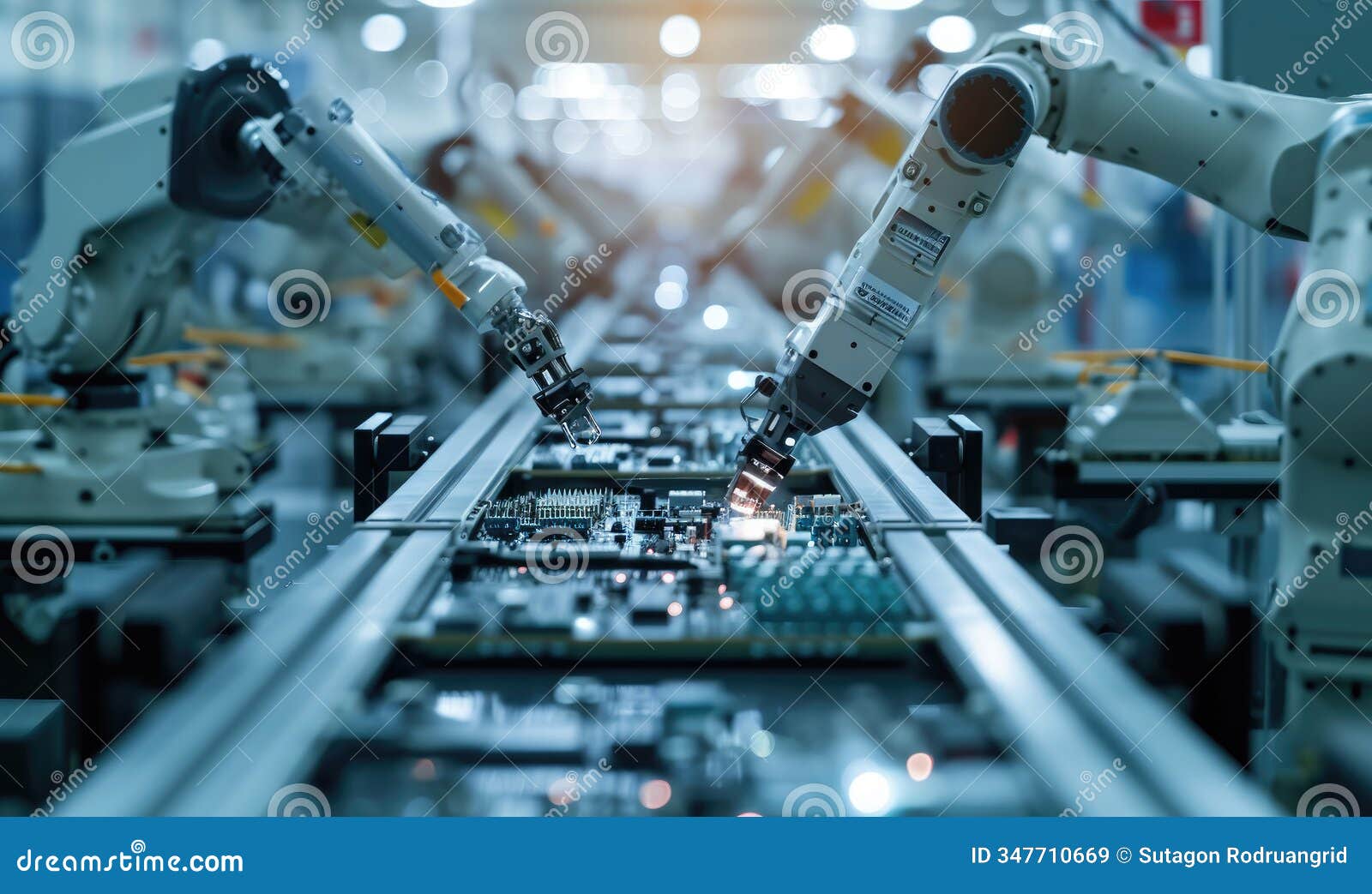 In A Fully Automated Factory Solarpowered Robots Tirelessly Package And ...