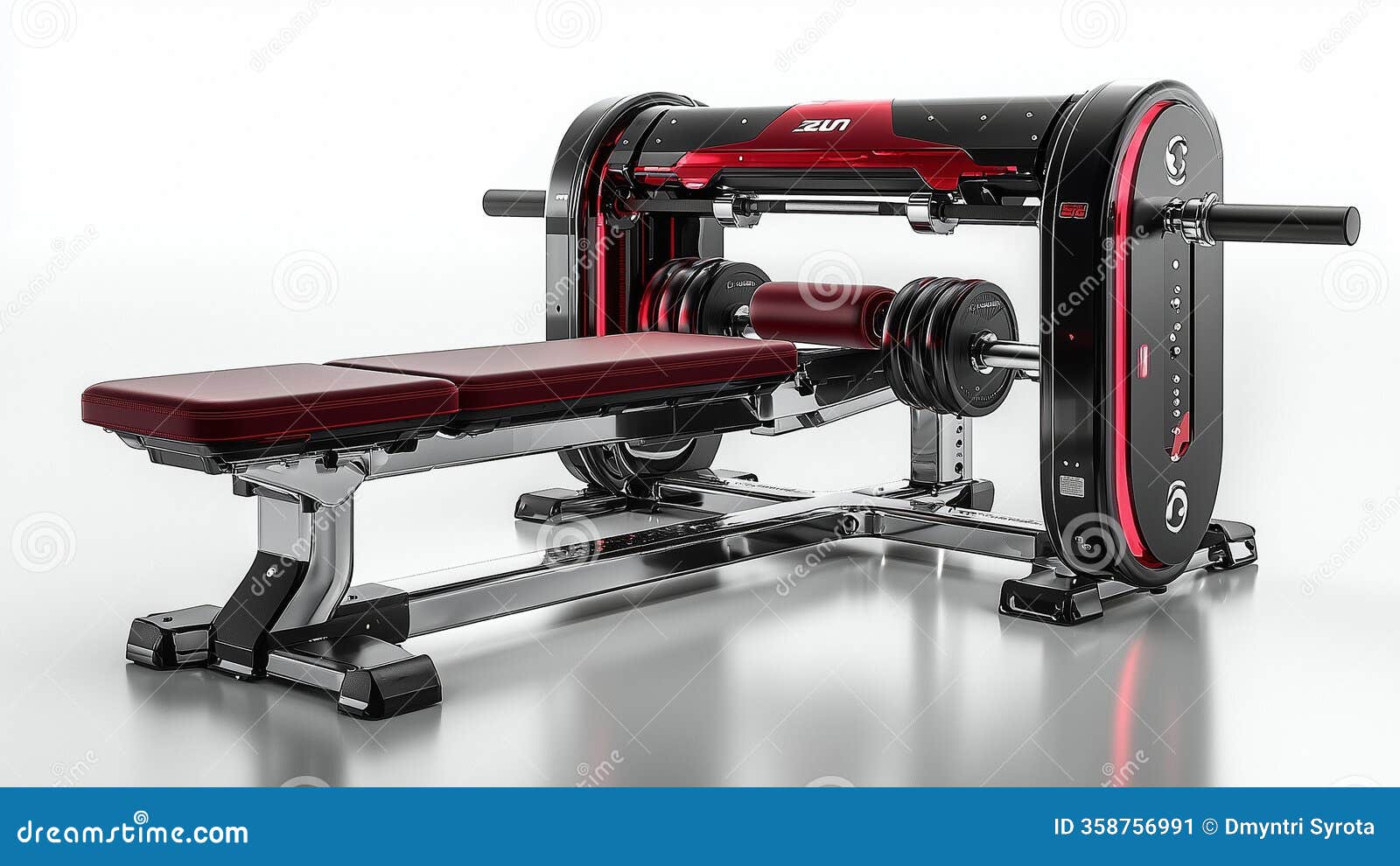Futuristic Smart Bench Press Machine Stock Illustration - Illustration ...