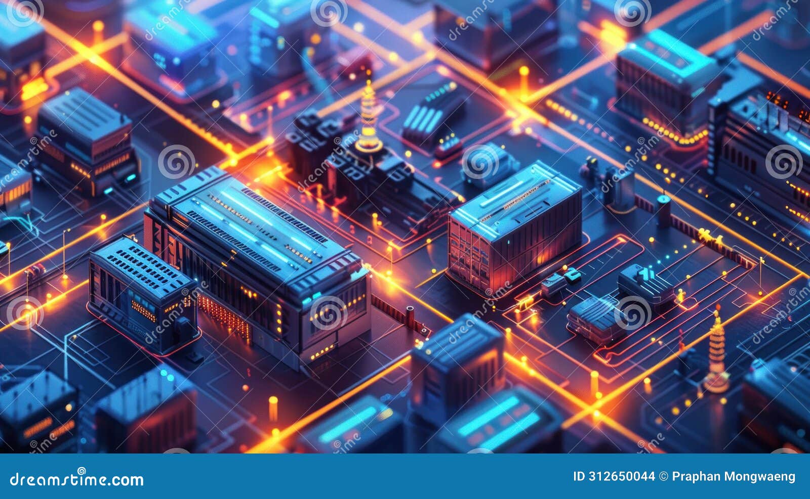 An Advanced High-tech Industrial Zone Concept with Illuminated ...