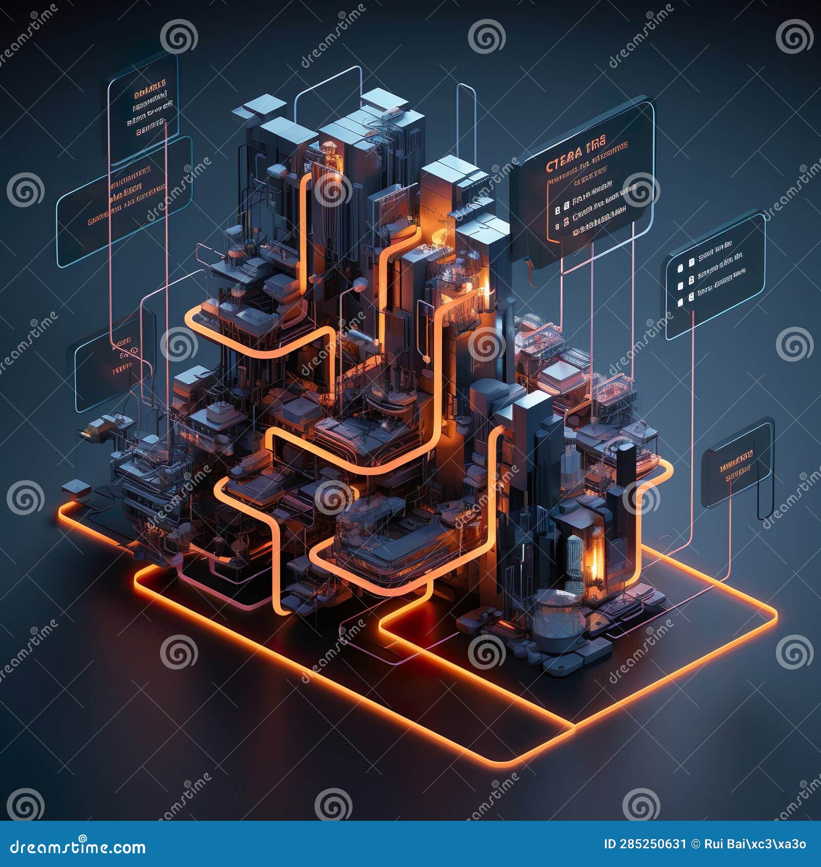 Advanced and Highly Detailed 3D Corporate Chart with Organisational ...