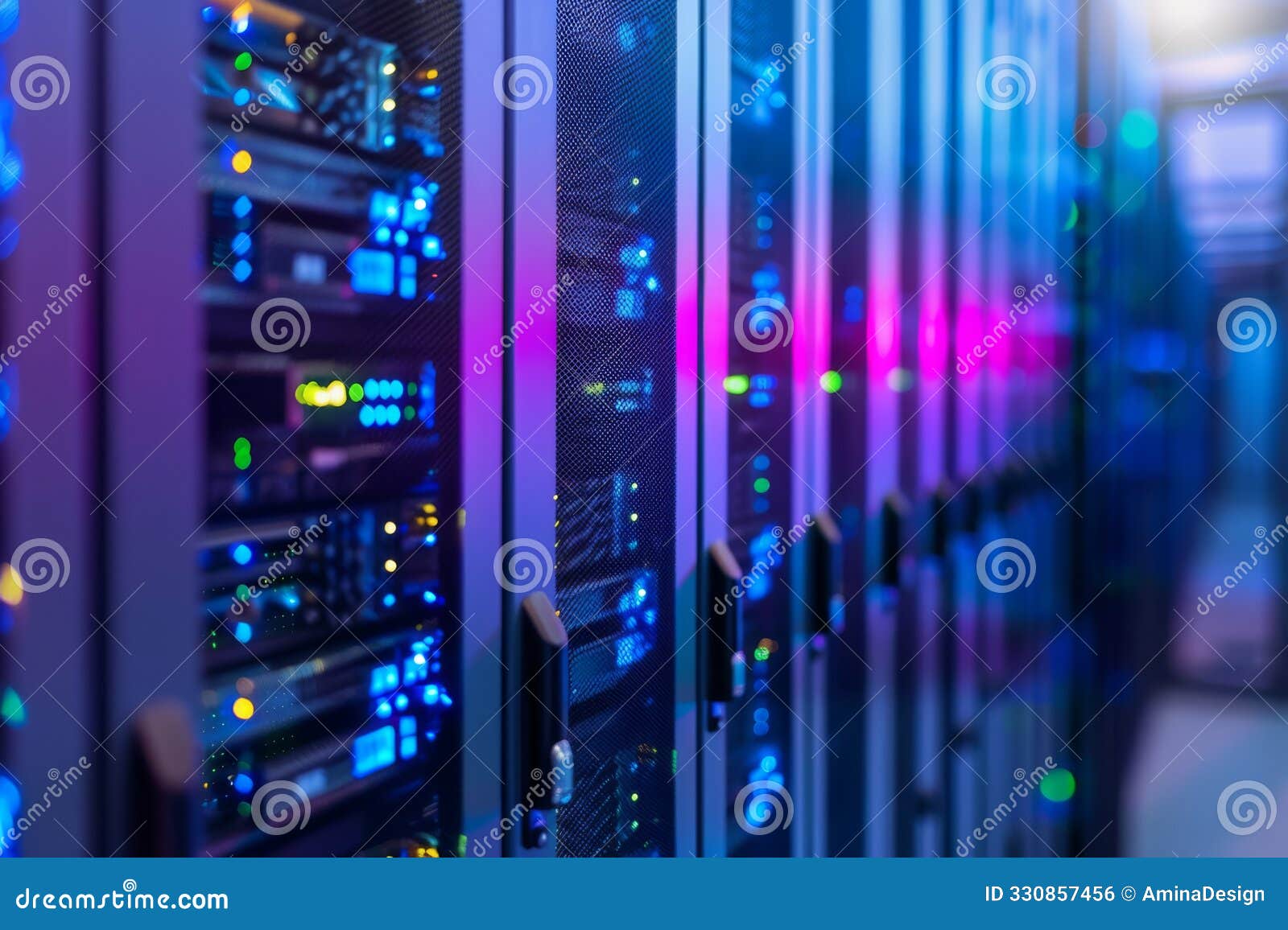 Advanced HighTech Data Center Featuring Innovative Server Racks and ...