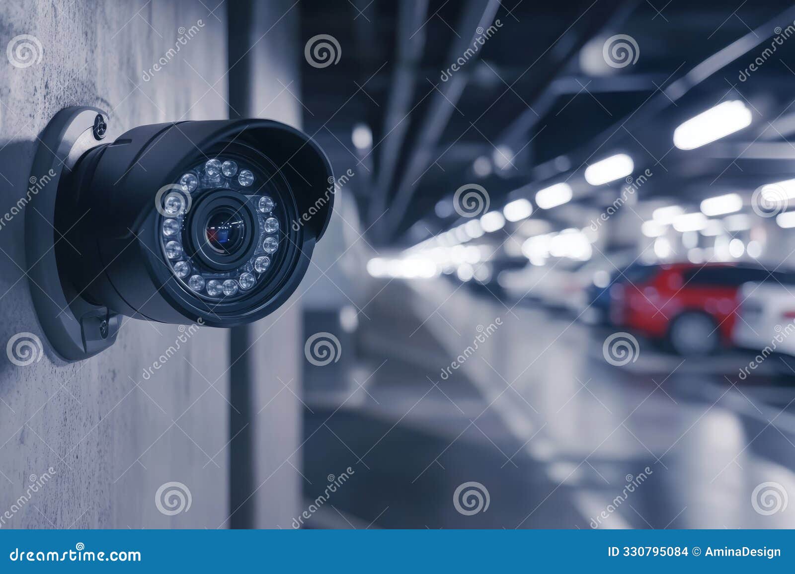 Advanced HighTech IP Security Camera System Installed in the Parking ...