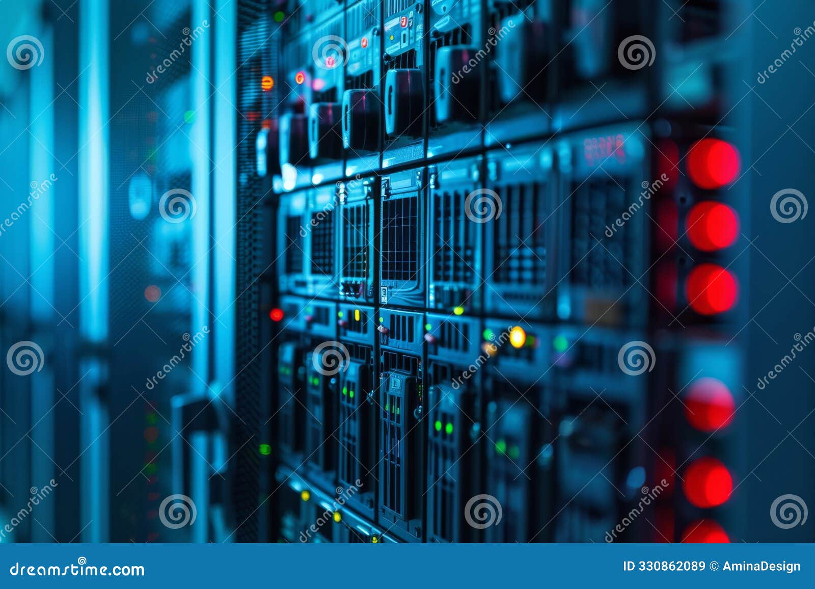 Advanced HighTech Server Rack System in a Modern Data Center for ...