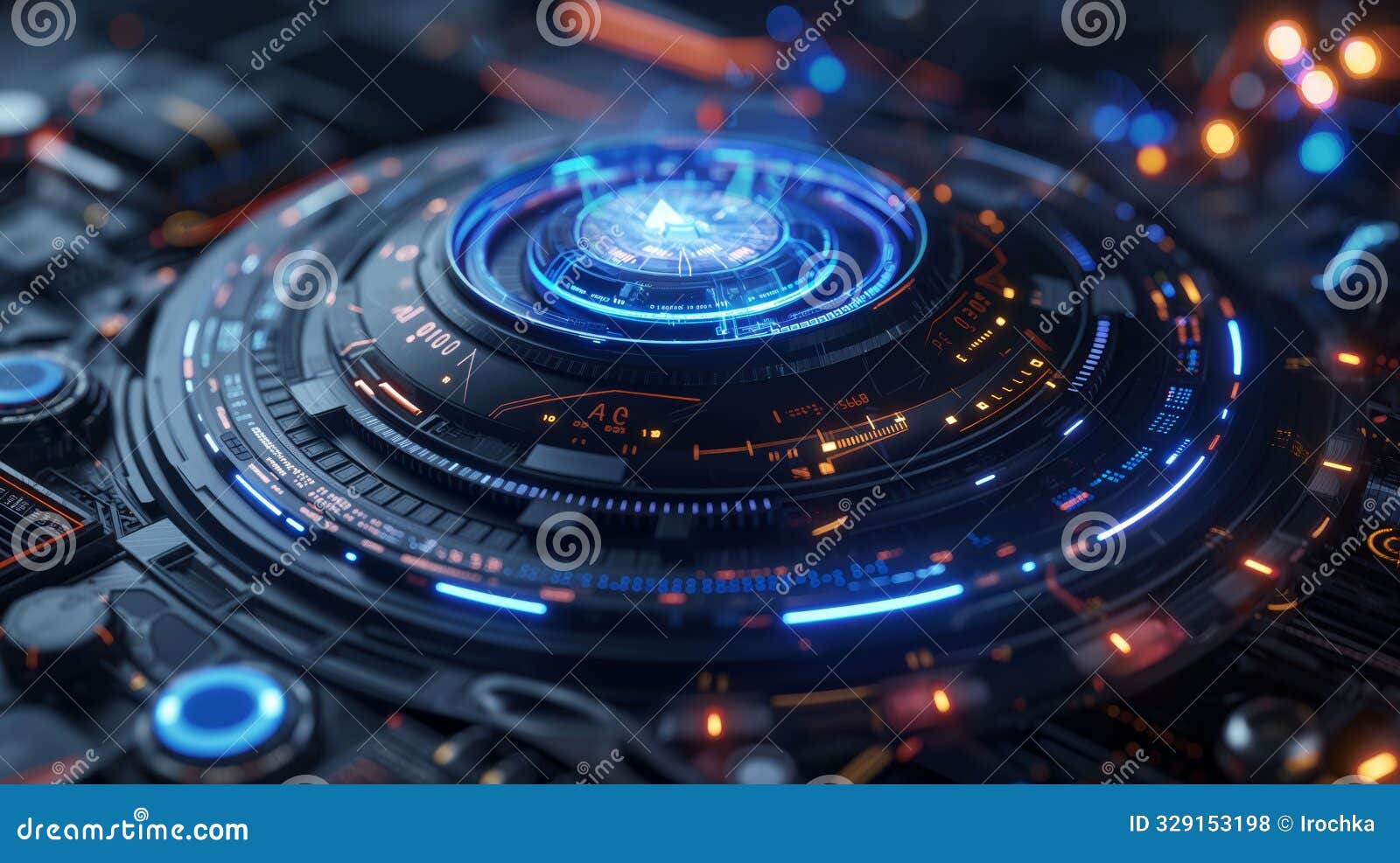 Advanced Holographic Control Panel Stock Photo - Image of modern ...