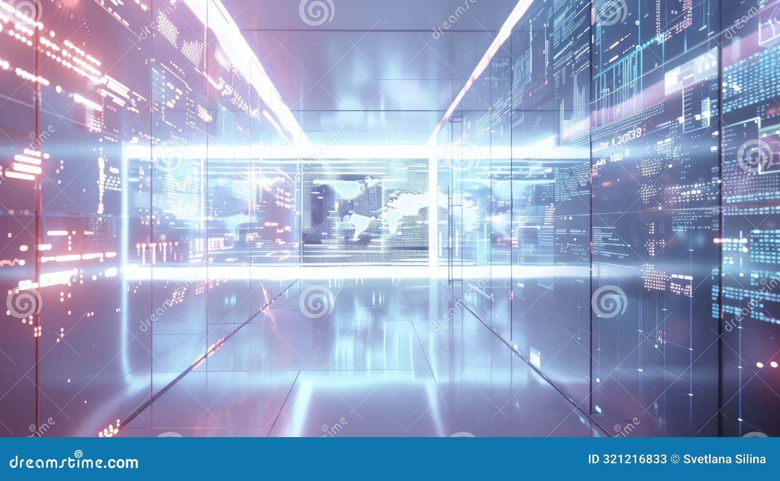 Advanced Holographic Computer Interfaces Display Royalty-Free Stock ...