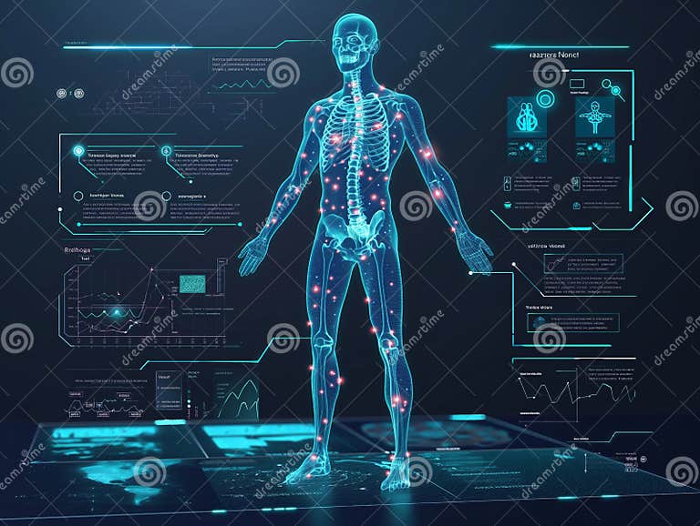 Advanced Human Anatomy Visualization in Digital Interface Stock ...