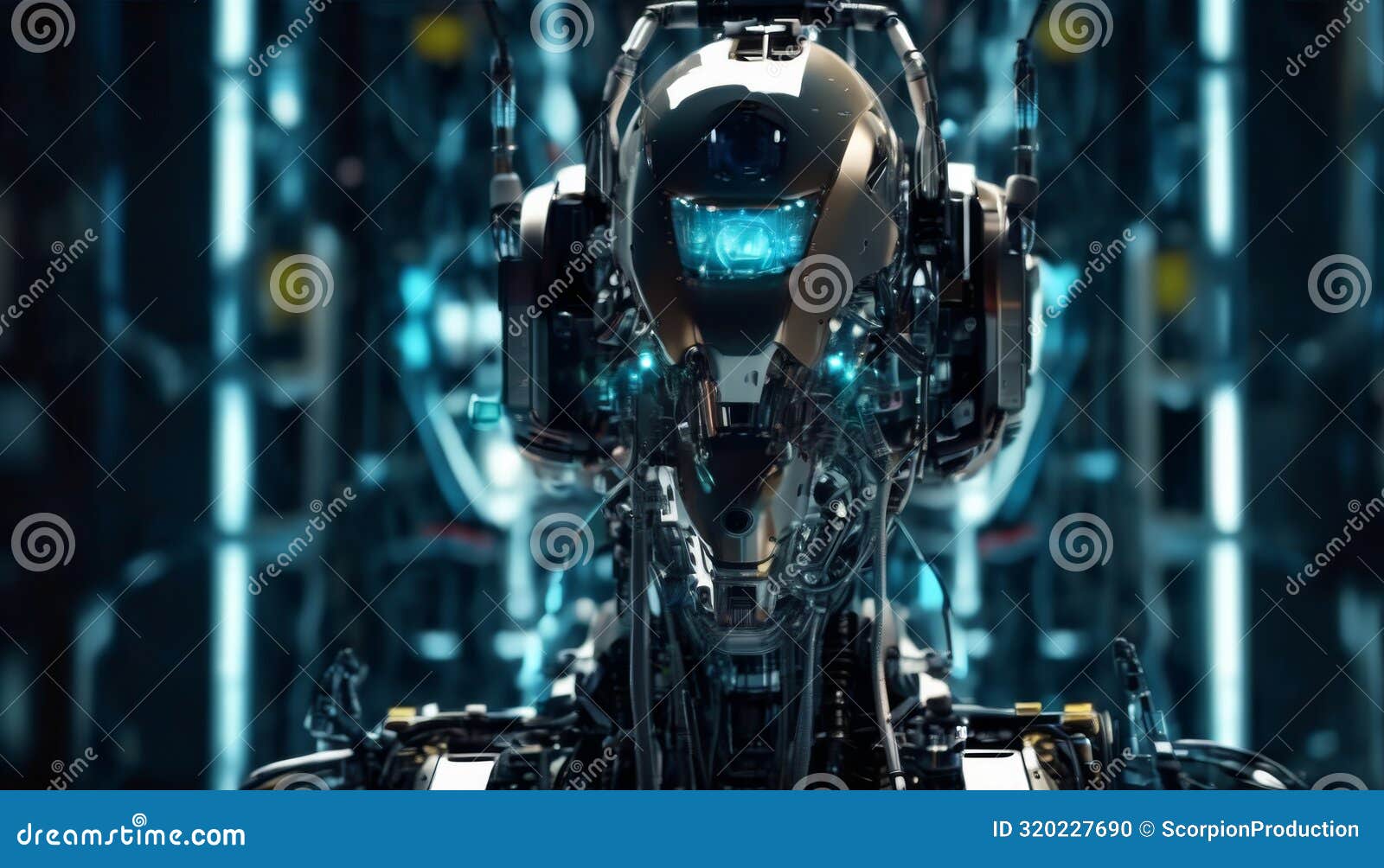 Advanced Humanoid Robot in Lab Stock Photo - Image of mechanical ...