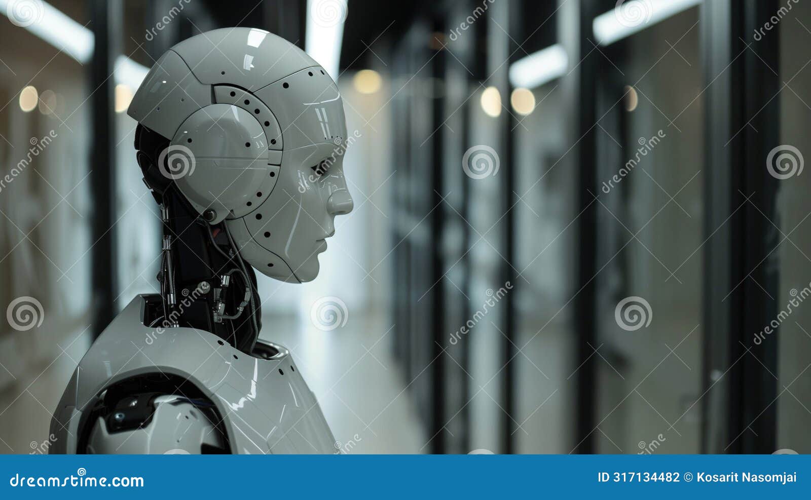 Advanced Humanoid Robot.. Side View of an Advanced Humanoid Robot with ...