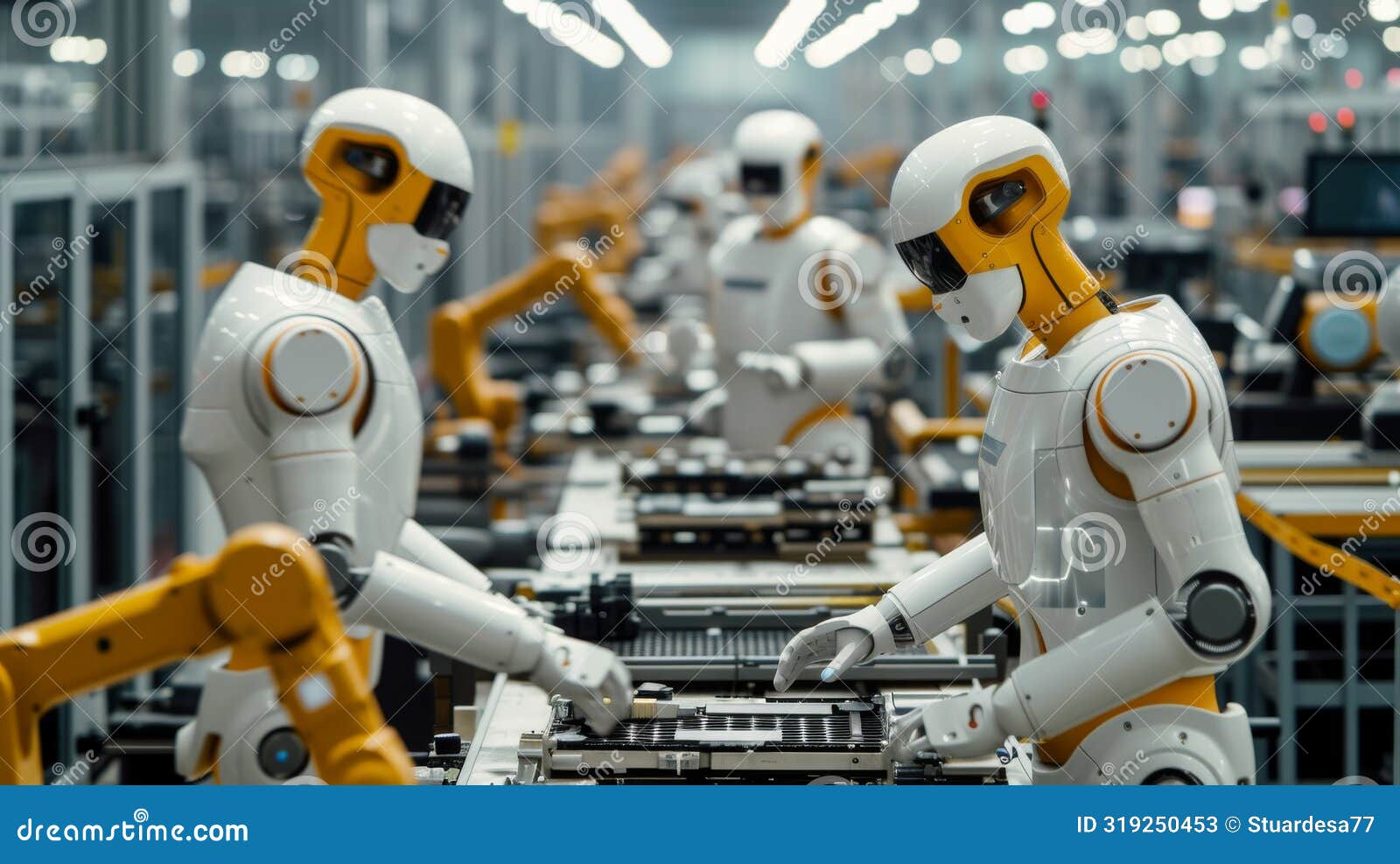 Advanced Humanoid Robots in Production Line Stock Image - Image of ...