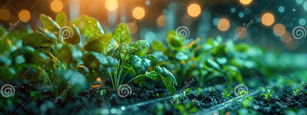 Advanced Hydroponics System in Urban Farm Background. Stock Photo ...