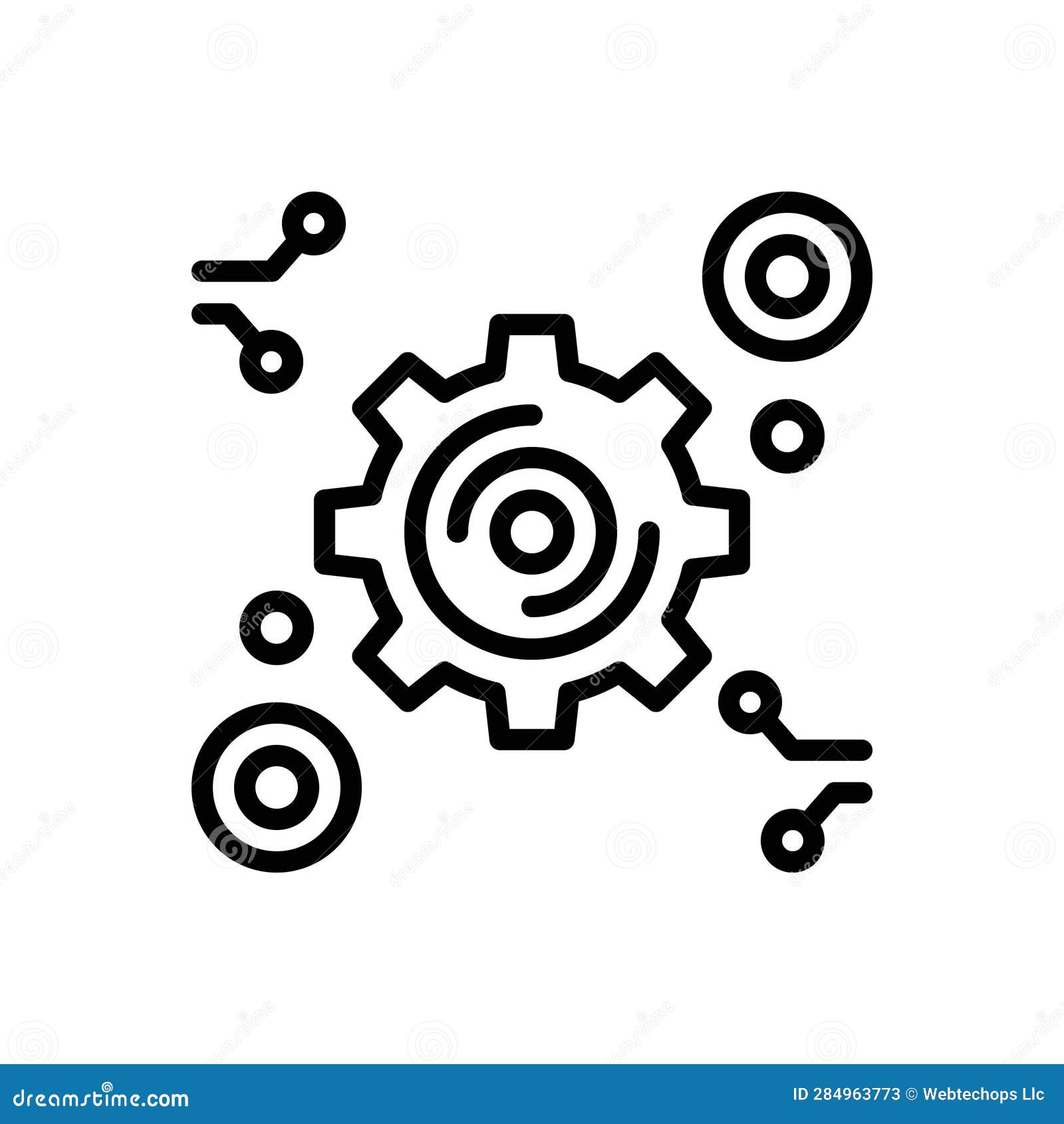 Black Line Icon for Advanced, Progressive and Cogwheel Stock Vector ...