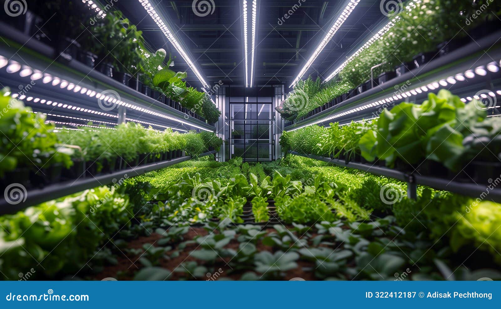 Advanced Indoor Vertical Farming System for Greens Stock Illustration ...