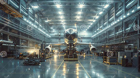 Advanced Jet Engine Assembly in State-of-the-Art Aerospace Facility for ...