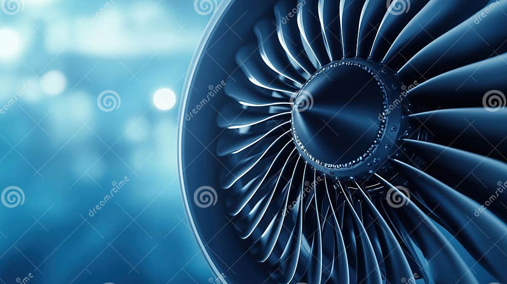 Advanced Jet Engine Design Close-up. Propulsion Tech Team Optimizes ...