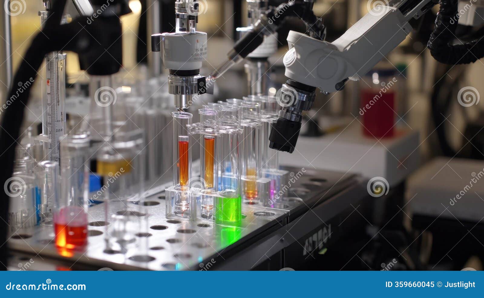 Advanced Laboratory Equipment Analyzing Colorful Samples Stock Image ...