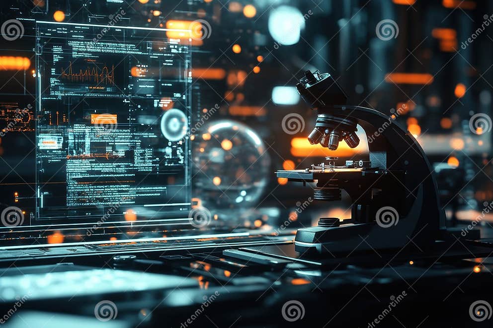 Advanced Laboratory Setup Featuring Microscope and Digital Data ...