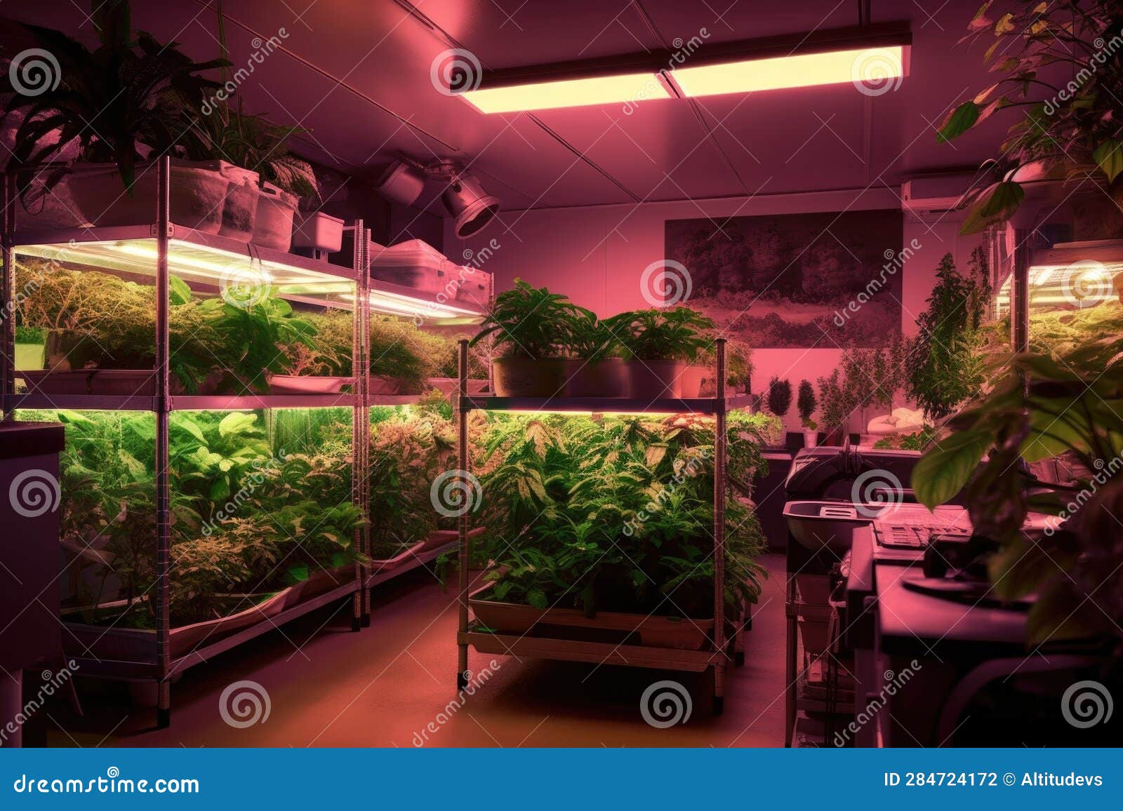 Advanced Led Lighting Setup for Indoor Hydroponic Garden Stock Photo ...