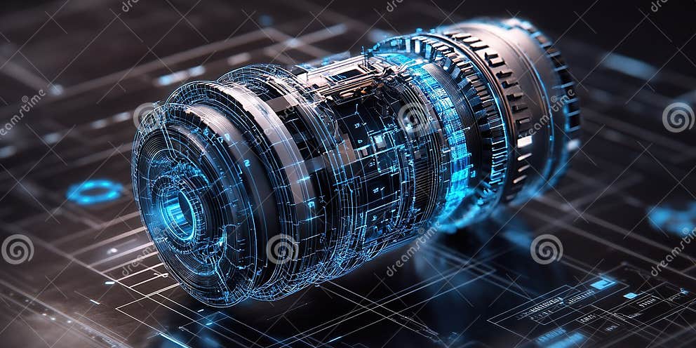 Advanced Lens Technology Displayed in a Futuristic Setting with Digital ...