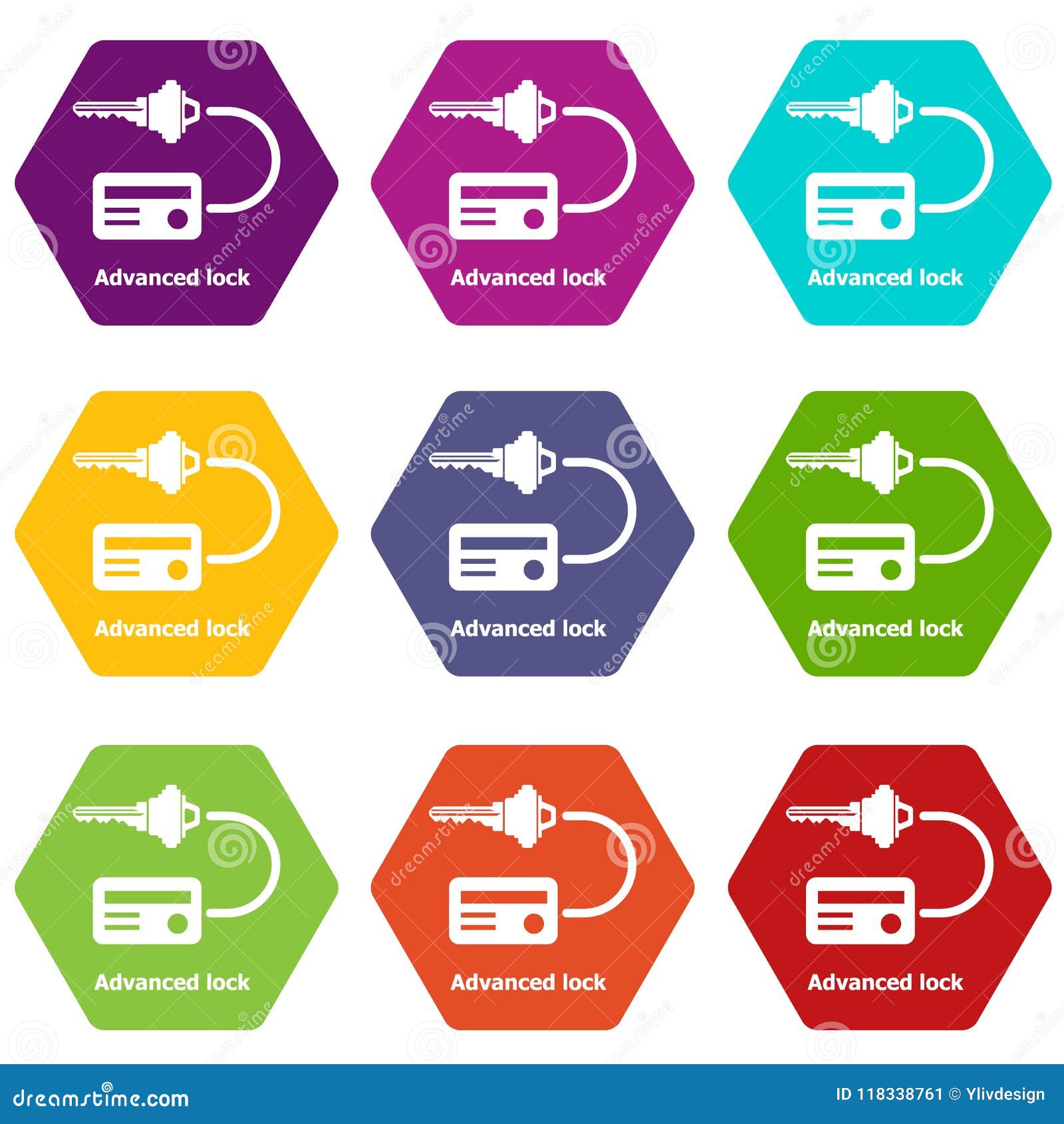 Advanced Lock Icons Set 9 Vector Stock Vector - Illustration of ...